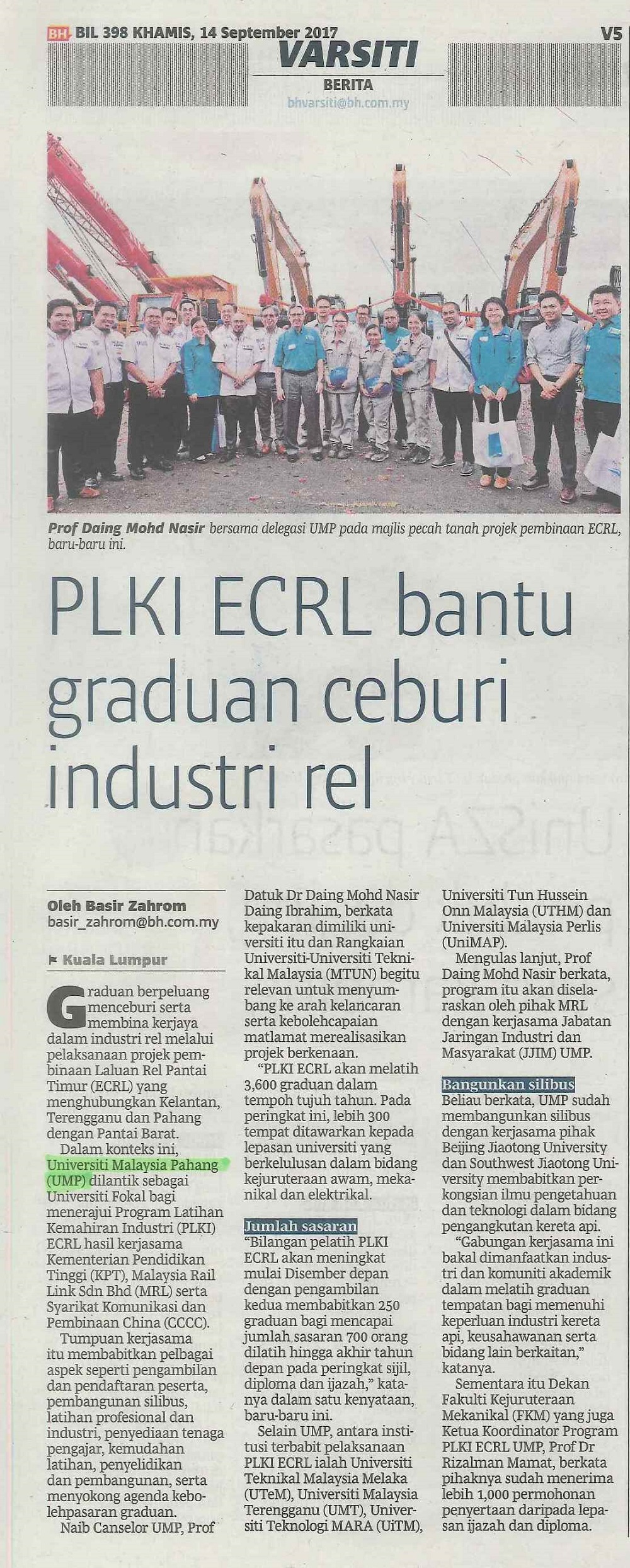 PLKI ECRL bantu graduan ceburi industri relUMPSA News