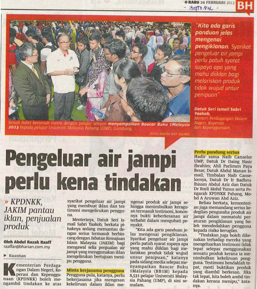 Pengeluar Air Jampi Perlu Kena TindakanUMPSA News