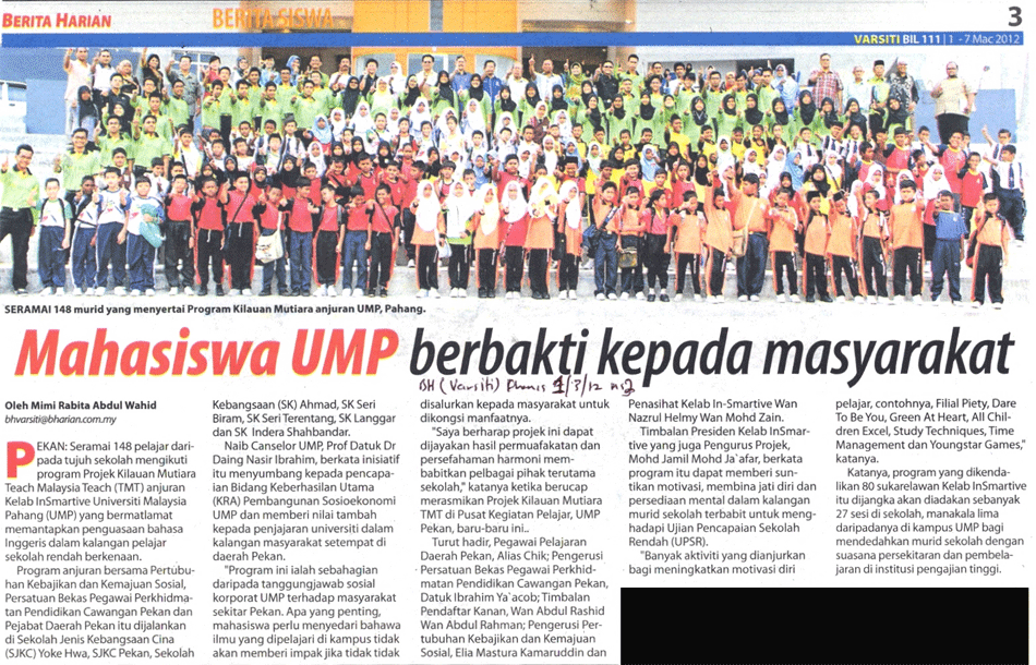 Mahasiswa UMP Berbakti Pada MasyarakatUMPSA News