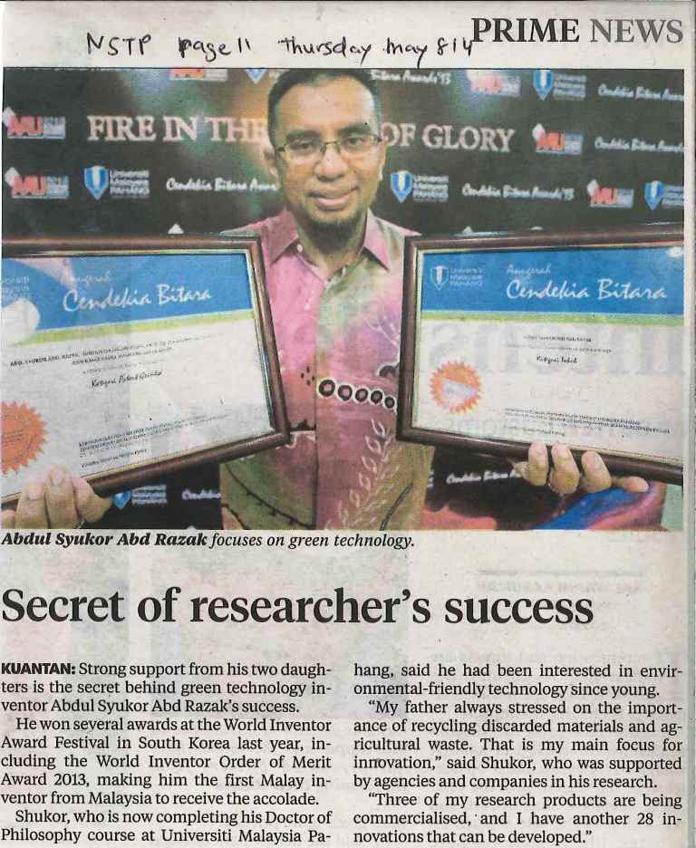 Secret of researcher's successUMPSA News